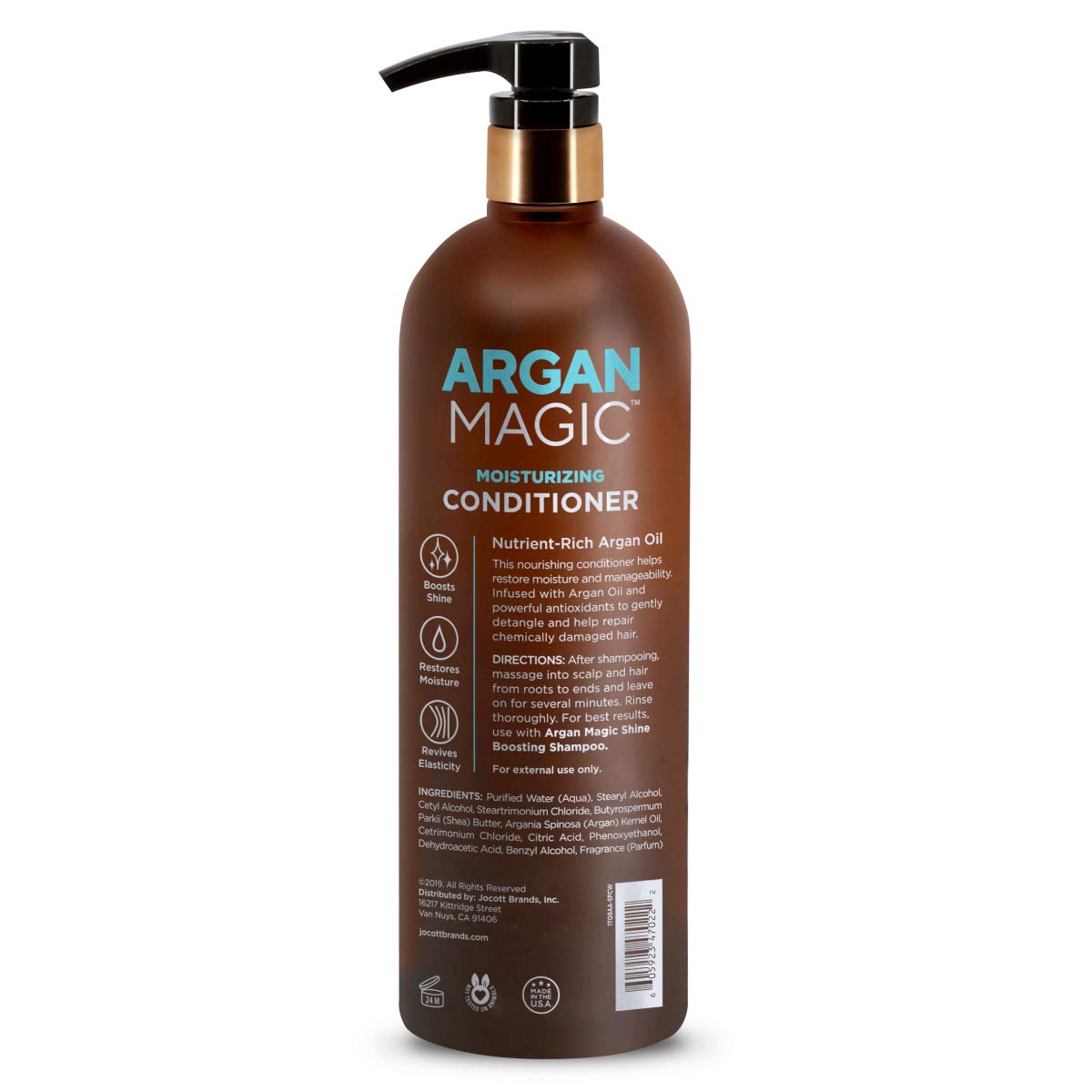 Argan Magic Moisturizing Conditioner - Detangle, Hydrate, and Repair Dry and Chemically-Damaged Hair Types | Nutrient-Rich | Made in the USA, Paraben Free, Cruelty Free (32 oz)