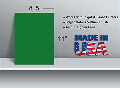 65lb Cover Cardstock Paper - 8.5 x 11 inch - 25 Sheets (Holiday Green)