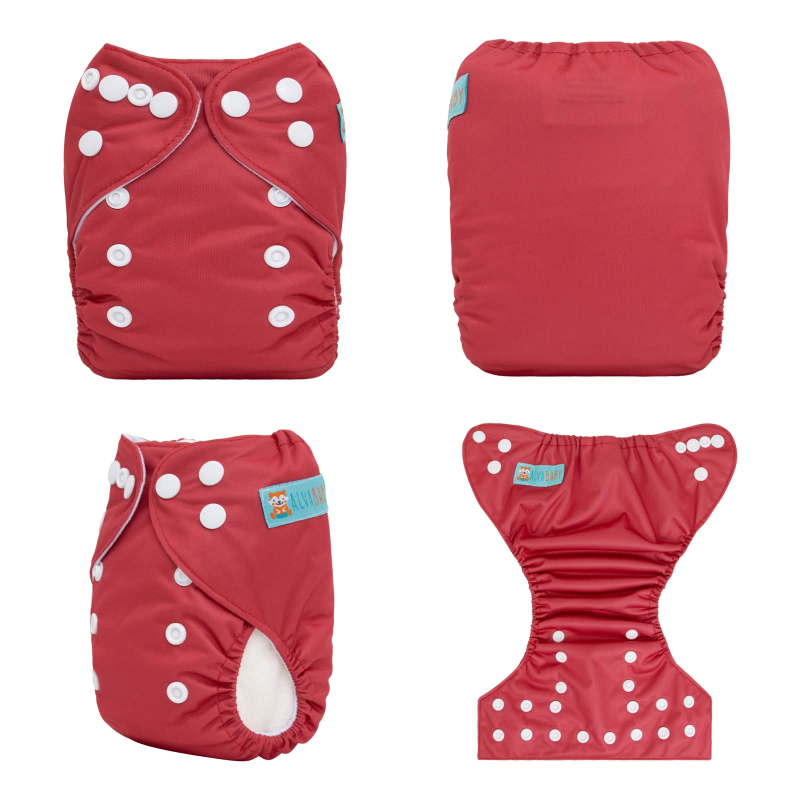 ALVABABY Baby Pocket Newborn for Less Than 12pounds Baby Snaps Cloth Diapers Nappy 6pcs with 12 Inserts 6SVB05
