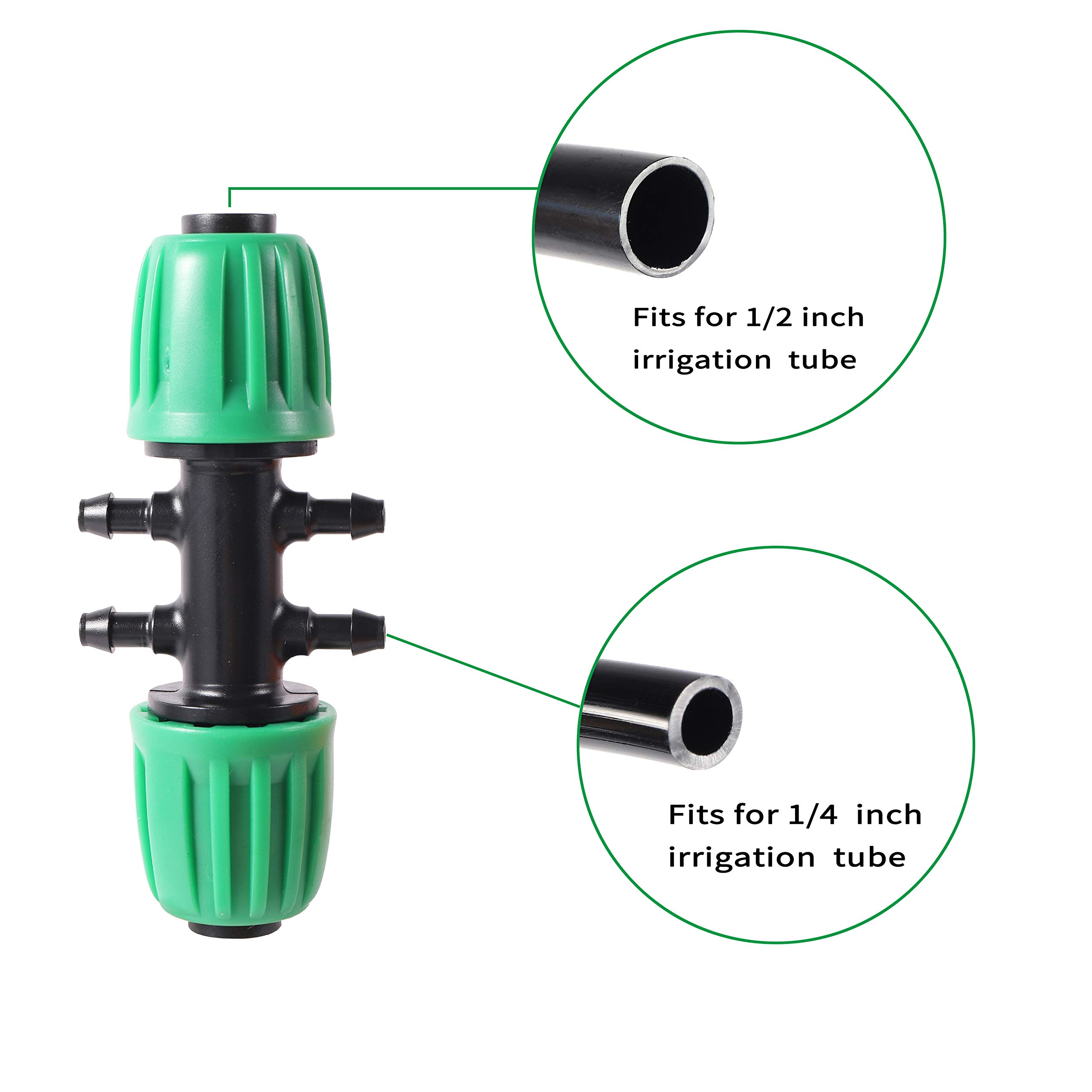 FULAIERGD 1/2” PVC Garden Irrigation Tubing Hose 52FT(16M),（OD:16mm,ID:12mm） with Lock Connector for Drip Irrigation System