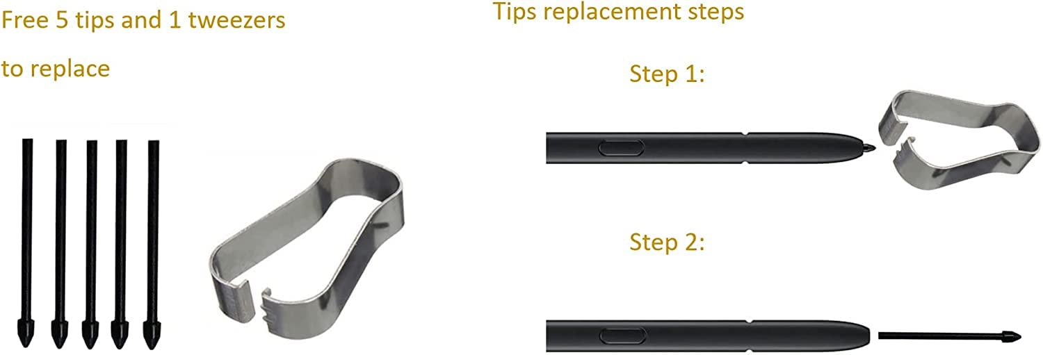 S6 Lite Stylus Pen Replacement S Pen for Samsung Galaxy Tab S6 Lite (EJ-PP610BPEGUJ) Stylus Pen+Tips/Nibs (Rose)
