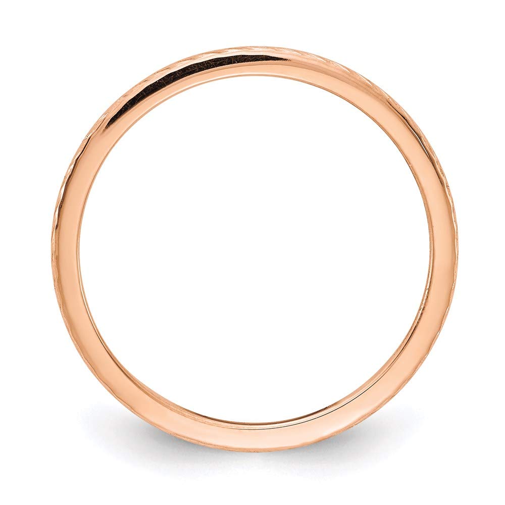 14K Rose Gold 1.2mm Twisted Wire Pattern Stackable Band Size 8.5 QSTK22-120R-8.5