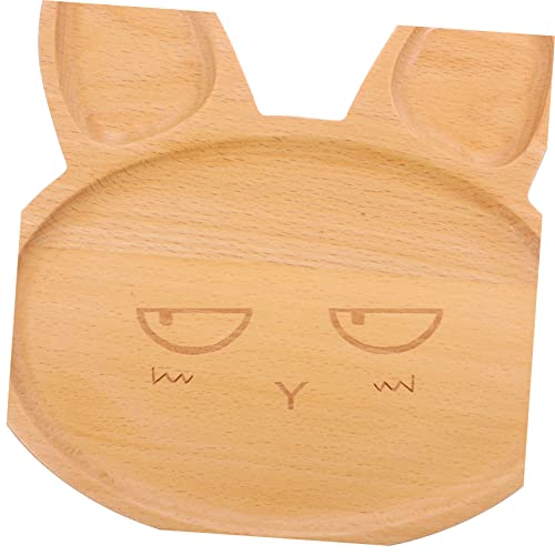 2pcs Bamboo Family Snack Condiments Decorative Adorable Animal Desktop Holidays Sauce Dish Restaurant Easter Fruit Tray Holder Plate Candy Plates Dinners Nuts Wooden Farmhouse