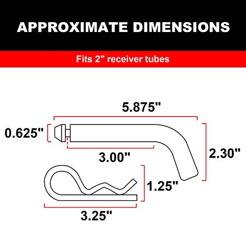 TCE Trailer Hitch Pin and Clip,5/8 Diameter Hitch Pin Fit for 2 Inch Receiver,Towing Hitch Accessories,ATRLY2101U