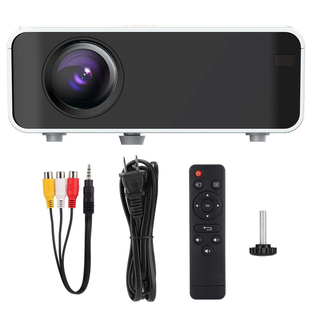 ASHATA Projector 1500 Lumens 4K HD Video Projector 150'' Home Cinema LCD Movie Projector with Remote Control Support 1080P VGA AV USB Bluetooth for Home Entertainment