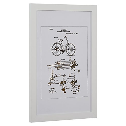 Amazon Brand β Rivet Black and White Vintage Bike Print in White Frame, 15" x 21"