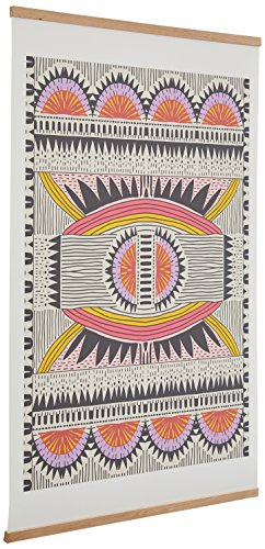 Amazon Brand – Rivet Tribal Multi-Color Art Print with Oak Hanger, 18" x 24"