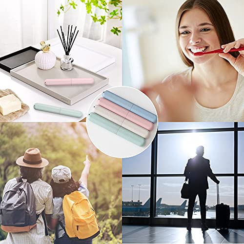 LOVEWEE 2 Pcs Travel Toothbrush Case Box Plastic Portable Toothbrush Holder for Travel, Business, Home, Camping, School (Yellow)