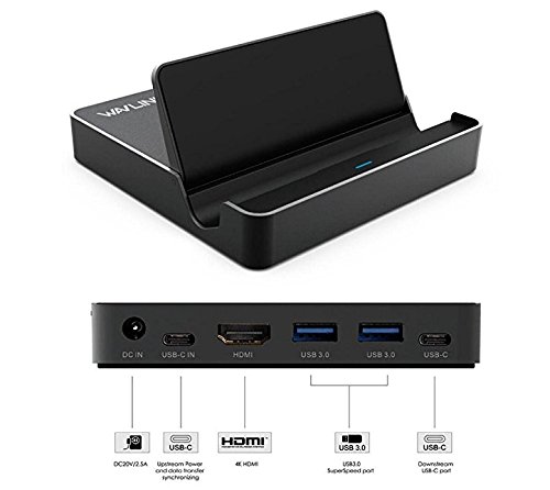 Wavlink Docking Station Compatible with Steam Deck USB 3.1 Gen 2 Type C Display Universal Hub with Power Delivery 4K HDMI Stand Charger for Phone Pad Tablet with 36W Power Adapter