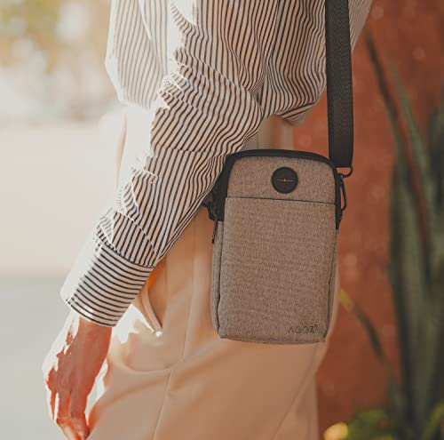 AGOZ Crossbody Bags for Women, Cell Phone Purse Wallet, Sling Bag for Women with Shoulder Strap for Apple iPhone (Gray)