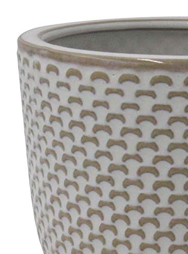 Amazon Brand β Stone & Beam Textured Stoneware Planter, 5.1"H, Ivory