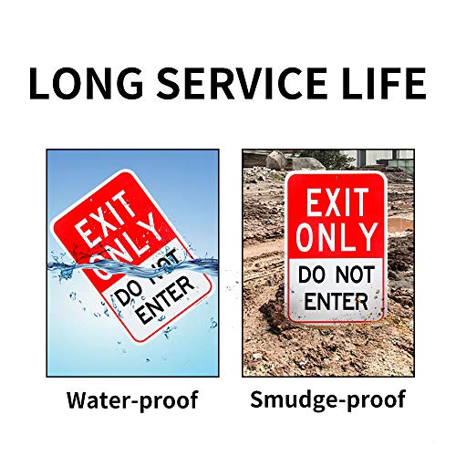 2-Pack Large Exit Only Do Not Enter Sign, 18"x 12" .04" Aluminum Reflective Sign Rust Free Aluminum-UV Protected and Weatherproof