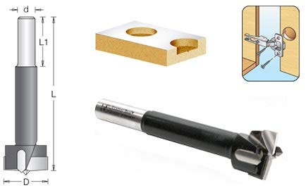 Amana Tool - 203020 Carbide Tipped Hinge Boring Bit 20mm Dia x 90mm Long x 10mm Shank