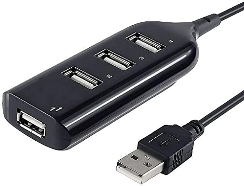 FDBV USB 2.0 Hi-Speed 4-Port Splitter Hub for PC Notebook High Speed Computer (Black)