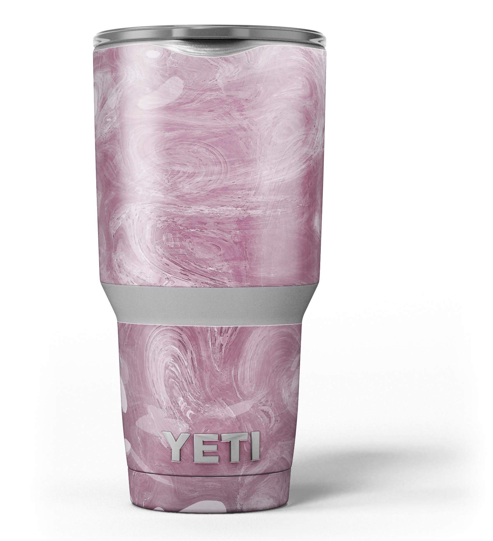 Design Skinz Pink Slate Marble Surface V15 - Skin Decal Vinyl Wrap Kit Compatible with The Yeti Rambler Cooler Tumbler Cups