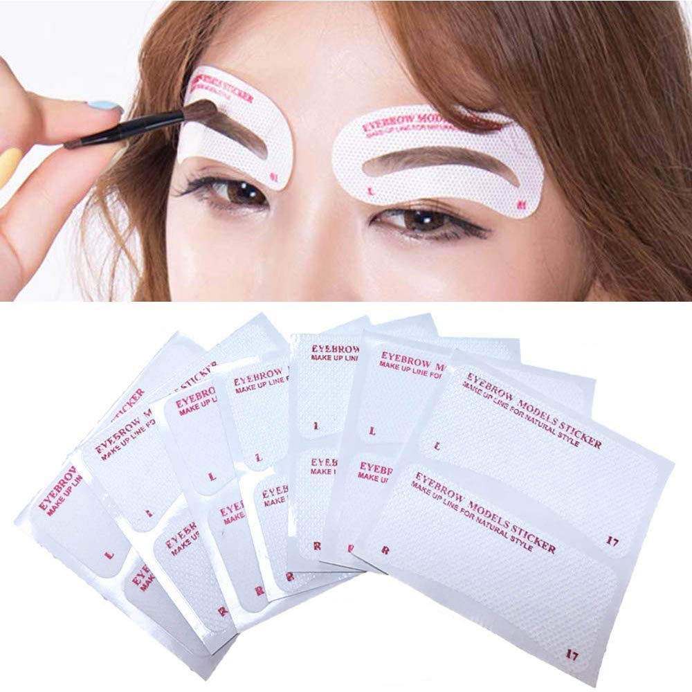 Eyebrow Stencil,Eyebrow Shaper Kit 24 Styles 3 Minutes Makeup Tools For Eyebrows Extremely Elaborate Reusable Eyebrow Template Eyebrow Gel Eyebrow Tint Dye Stencils for A Range Of Face Shapes