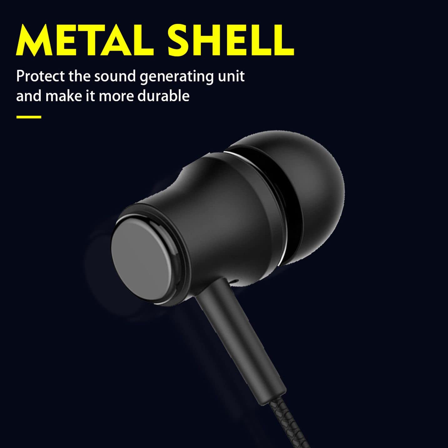 2 Packs (Black,White) Earbuds Headphones with Microphone, 3.5mm Interface in-Ear Earbuds Wired Headphones with Powerful Heavy Bass Stereo,Compatible.