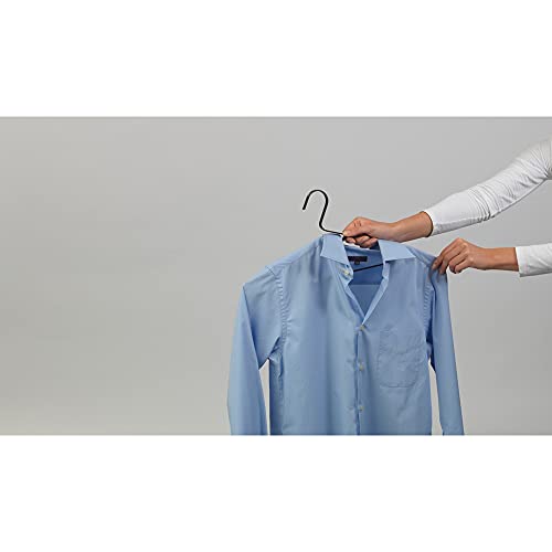 Brabantia Lightweight Black Aluminium Clothes Hangers (Set of 4) Extra Grip & Anti-Stretch Design