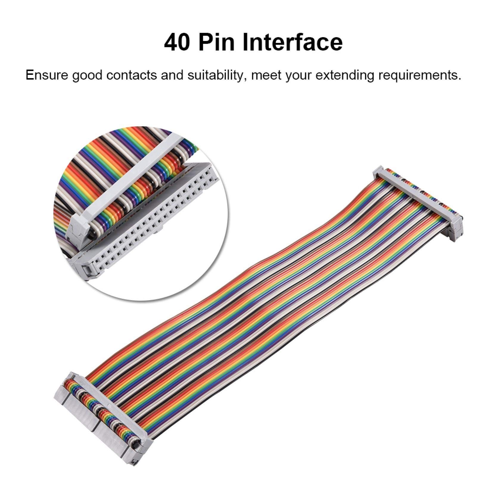 Female to Female GPIO Ribbon Cable 40Pin, Rainbow Ribbon Adapter Cable for Banana Pi/Raspberry Pi 2/3 with Good Contacts and Suitability