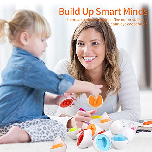 LZQINXUN Educational Toys,Matching Eggs,Egg Toy Preschool Toys for Kids and Toddlers to Learn About Shapes and Numbers,Learning Games Sorting Toys Easter Eggs Gift (Number & Match)