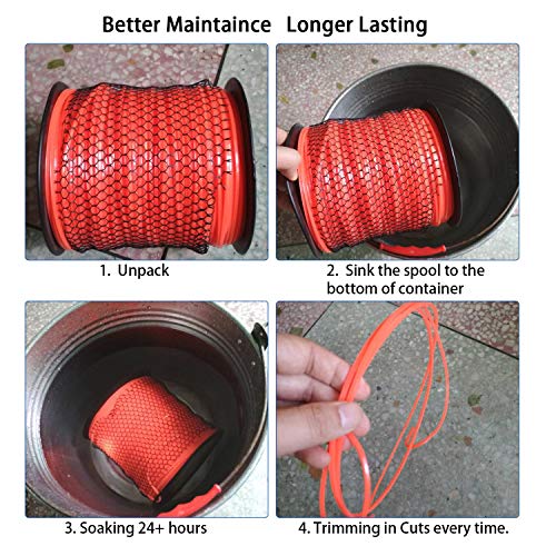 A ANLEOLIFE 3-Pound Commercial Square .155-Inch-by-280-ft String Trimmer Line in Spool,with Bonus Line Cutter, Orange