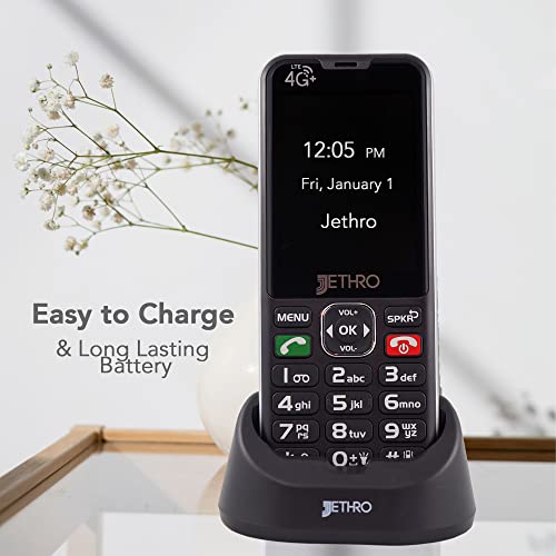 Jethro SC490 4G LTE Cell Phone for Seniors with Prepaid Minutes