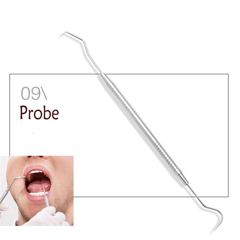 9Pcs Stainless Steel Dental Tools Dentist Teeth Clean With Leather Case