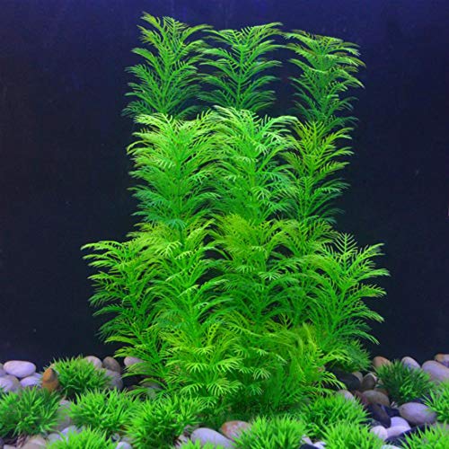 Hamiledyi Aquarium Plants Plastic Decor Fish Tank Green Decorations Plants Ornament Safe for All Fish,Extra Large 23-inch Tall, 2 Pack