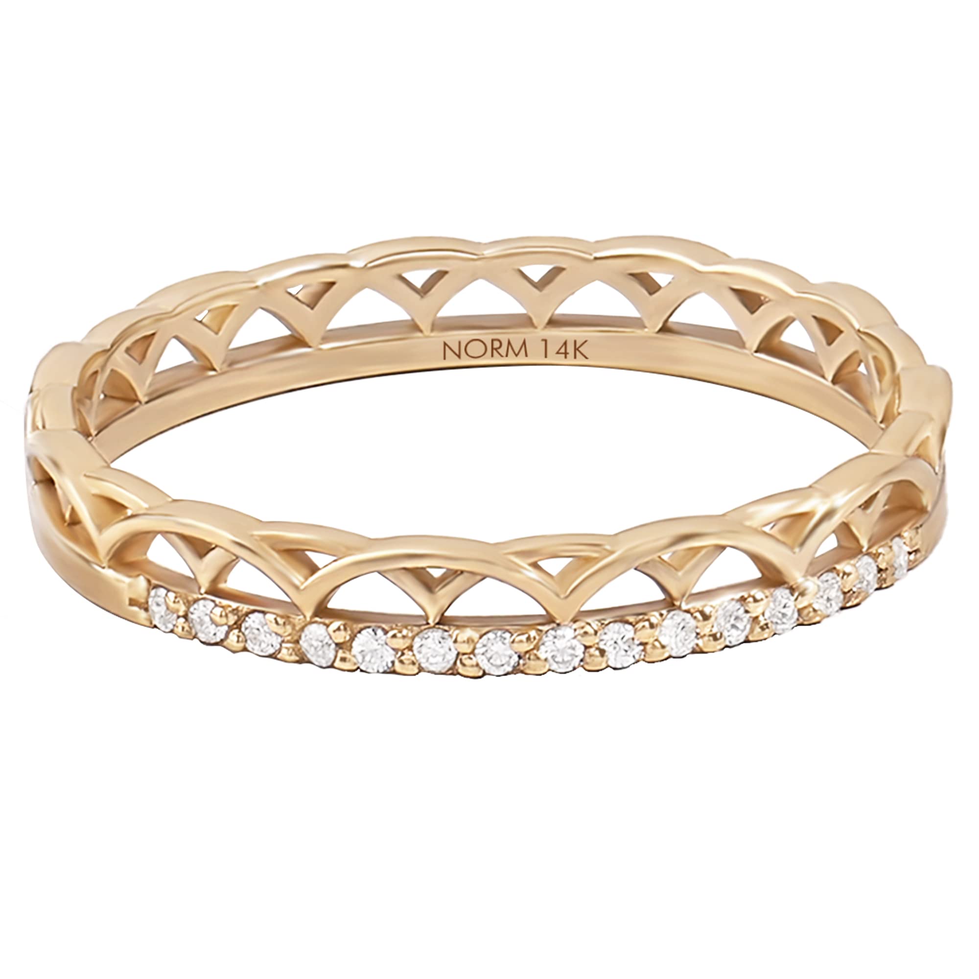 14k Solid Gold Wedding Band Ring for Women Irish Celtic Marriage Ring with Cz Crystals Knot Promise Statement Ring Handmade Real Gold Jewelry (Yellow Gold, 5.5)