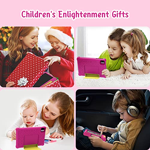 7 inch Android 13 Kids Tablet with Convertible Shockproof Case-Stand, 2GB RAM, 32GB ROM, 2MP Camera, G-Sensor, 3000mAh Battery & Parental Controls - Perfect Choice for Smart Learning & Play (Pink)