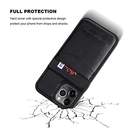 KIHUWEY Compatible with iPhone 12 Pro Max Case Wallet with Credit Card Holder, Premium Leather Magnetic Clasp Kickstand Heavy Duty Protective Cover for iPhone 12 Pro Max 6.7 Inch(Black)
