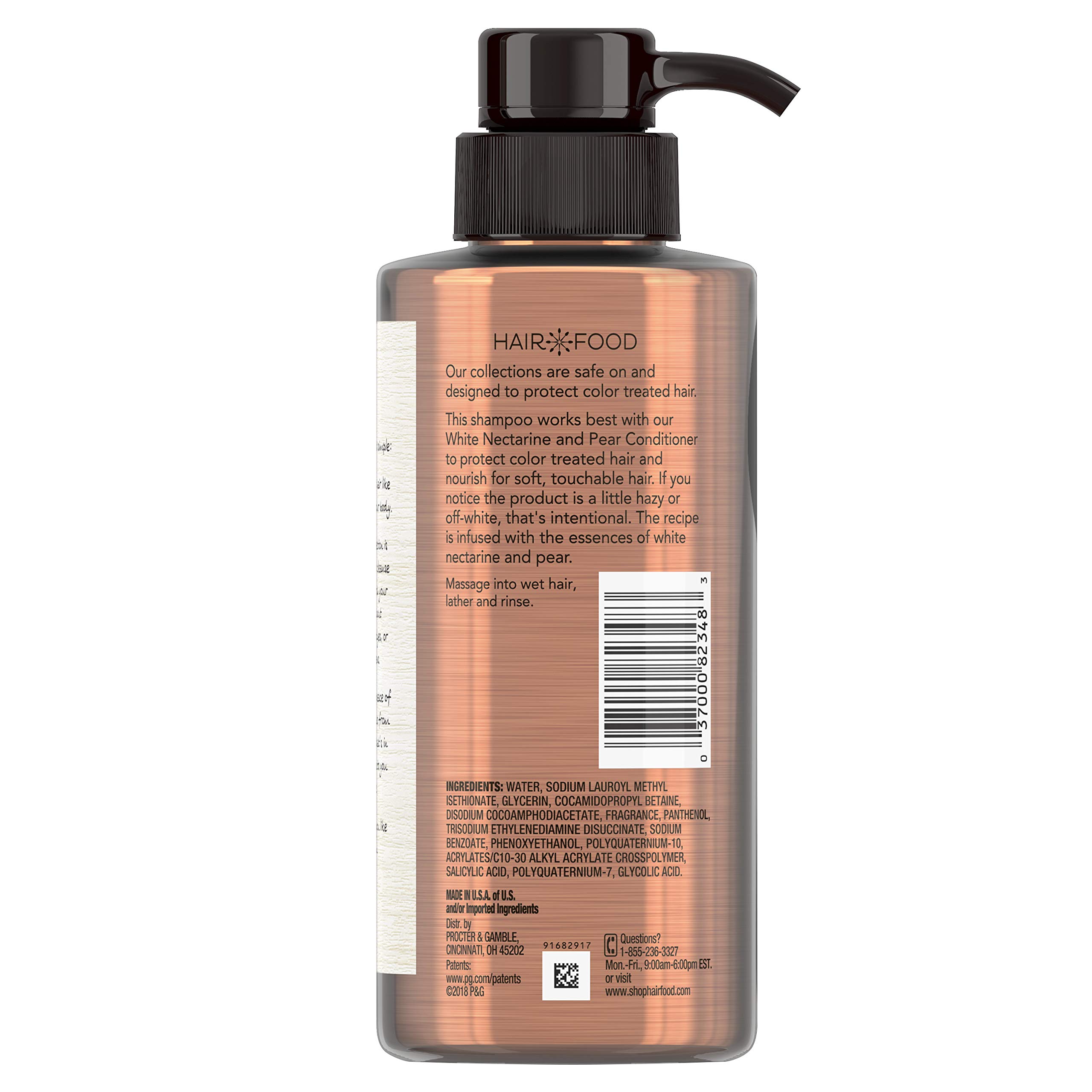 Hair Food White Nectarine & Pear Color Protect Shampoo, 10.1 fl oz, For Color Treated Hair, 2.707 Fl oz, 10.1 Fl Oz (Pack of 1)
