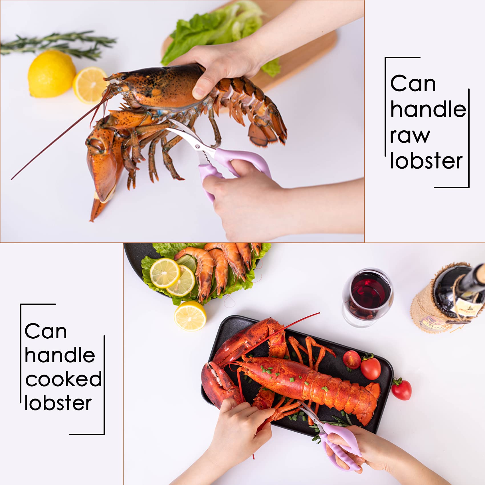 Endurance Kitchen shears Seafood Scissors for Shrimp crab lobster snow crab 6.1 Inch Stainless Steel
