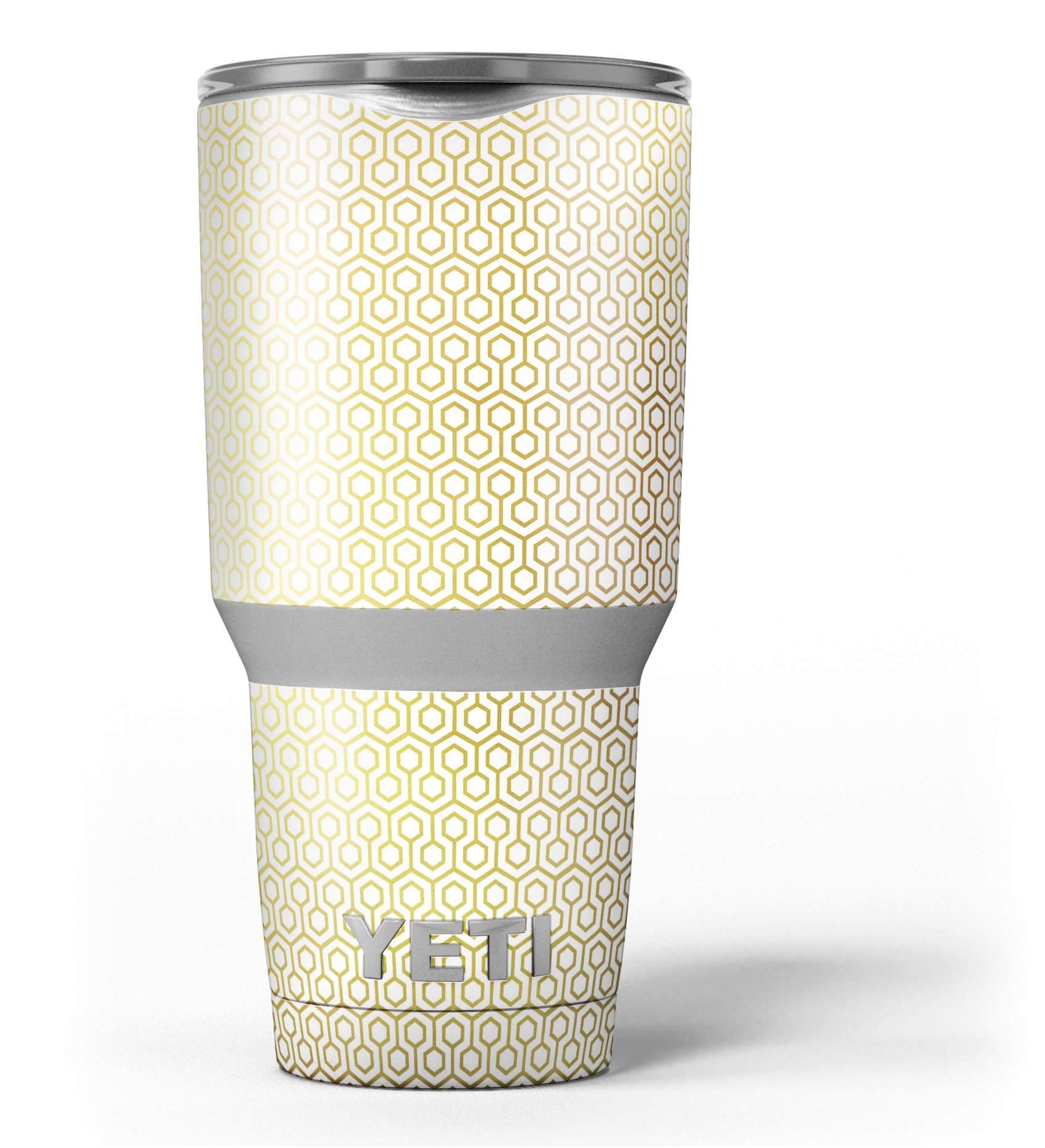 Design Skinz The Golden Honeycomb Pattern - Skin Decal Vinyl Wrap Kit compatible with the Yeti Rambler Cooler Tumbler Cups