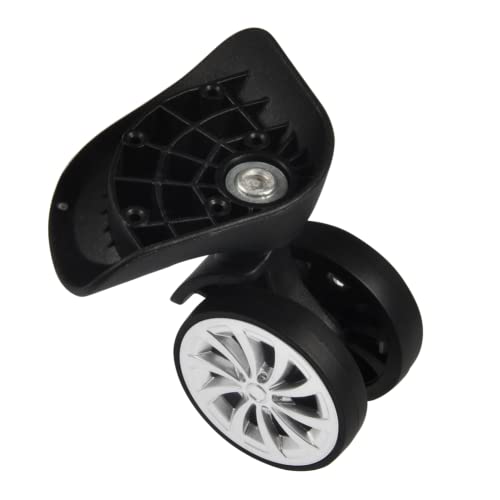 2Pcs Replacement Swivel Wheels, 360 ° Swivel Plastic Luggage Suitcase Wheels, Universal Wheel Draw‑Bar Box Accessory-Black