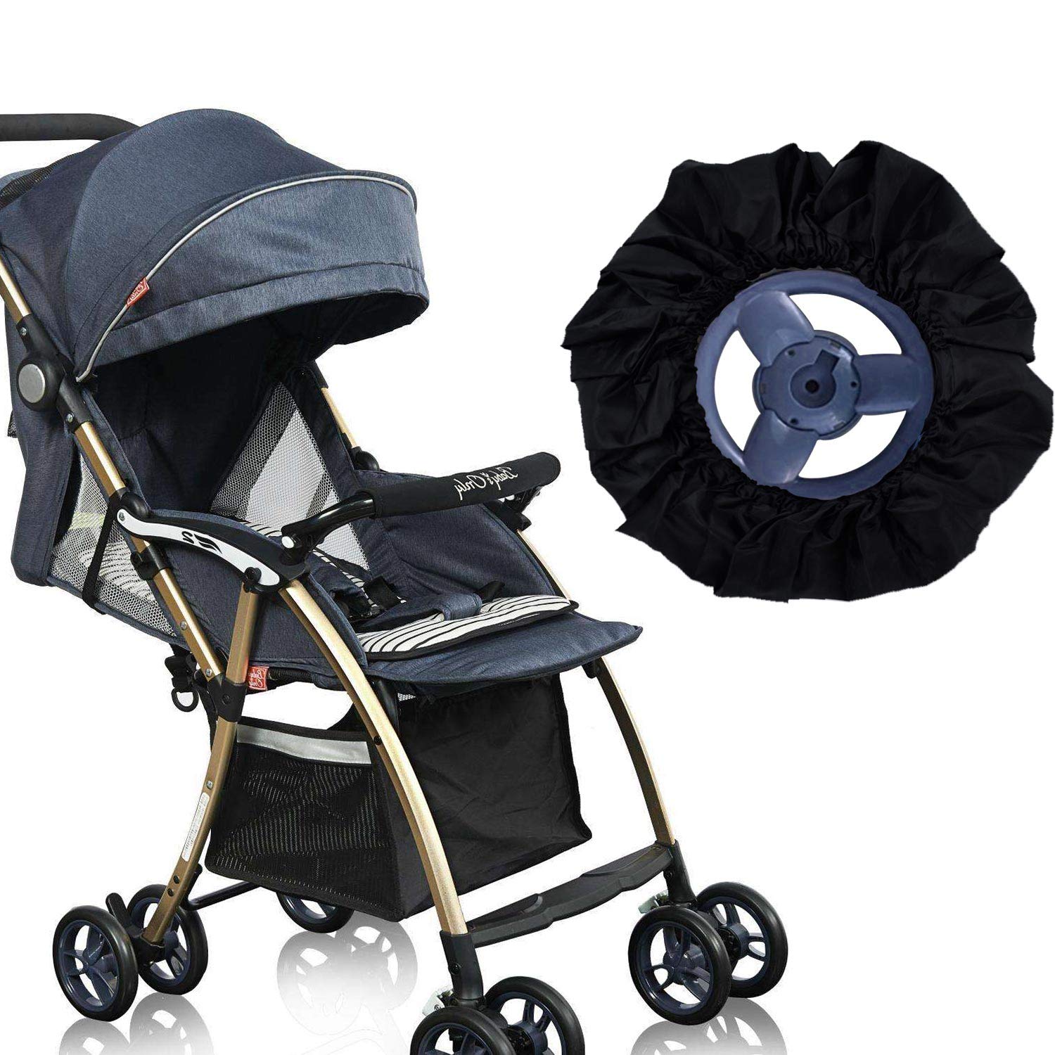 2 Pack Fit for 7"-10"(15cm-25cm) Baby Stroller Big Wheel Cover Dustproof Wheelchair Protector Cover Pushchair Wheel Cover Protector for Outdoor
