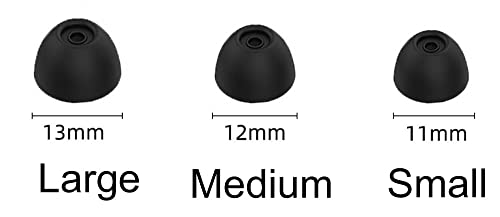 A-Focus 12 Pairs Ear Tips for Galaxy Buds 2 and Galaxy Buds Plus, S M L 3 Size Replacement Silicone Eartips Earbuds Cover Skin Compatible with Samsung Galaxy Buds 2 SM-R177, Black