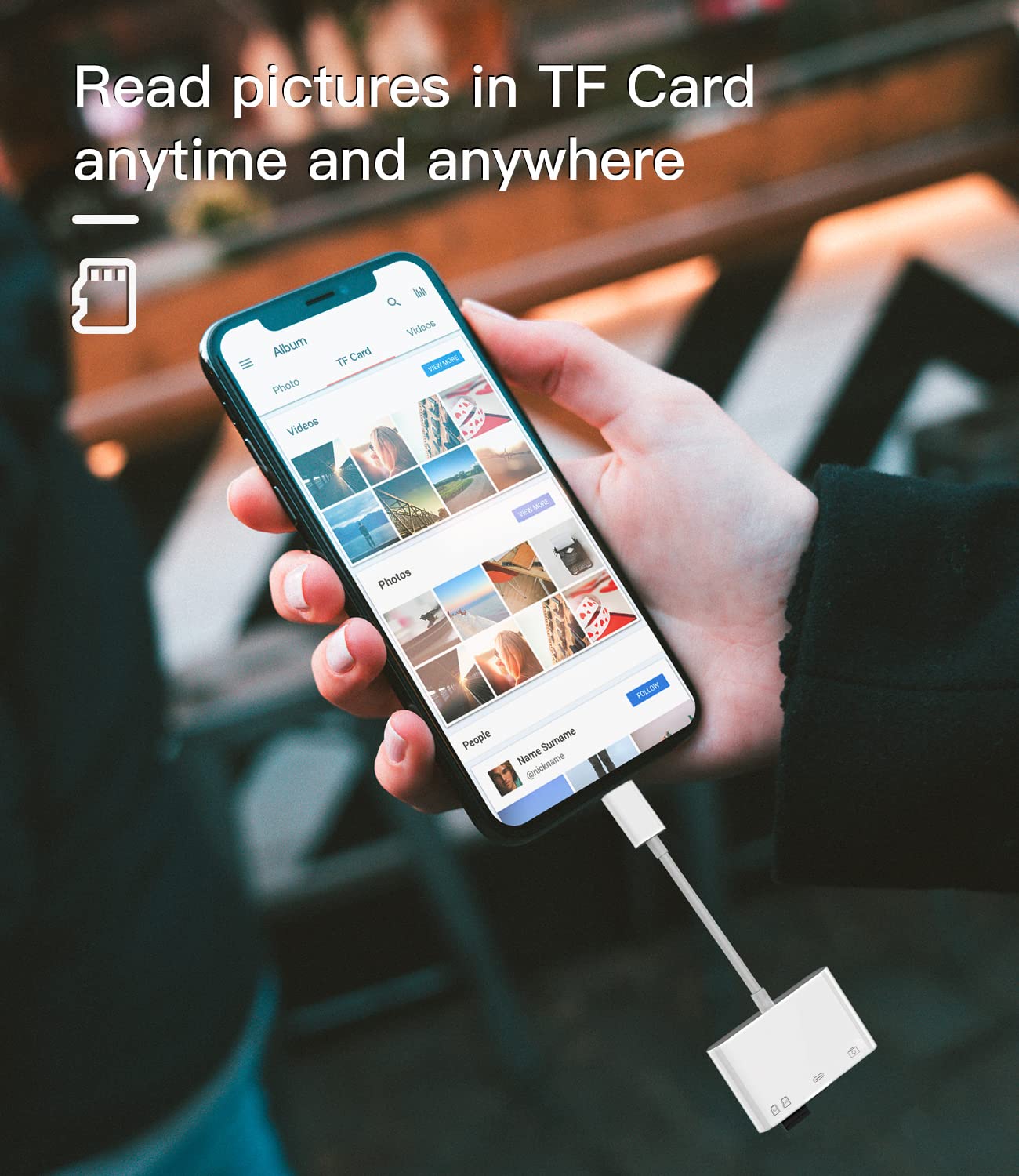 zoyuzan Camera Memory SD Card Reader Compatible for iPhone,Compatible with Lightning Male to USB Female OTG Adapter Micro TF Power Charging Splitter Charger Connector for ipad 12 11 xs xr x Camera