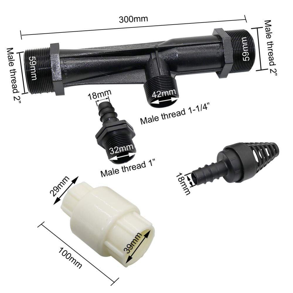 Agriculture Venturi Fertilizer Injector with 2" Male Thread Garden Irrigation Device Patio Lawn Fertigation Equipment 1 Pcs