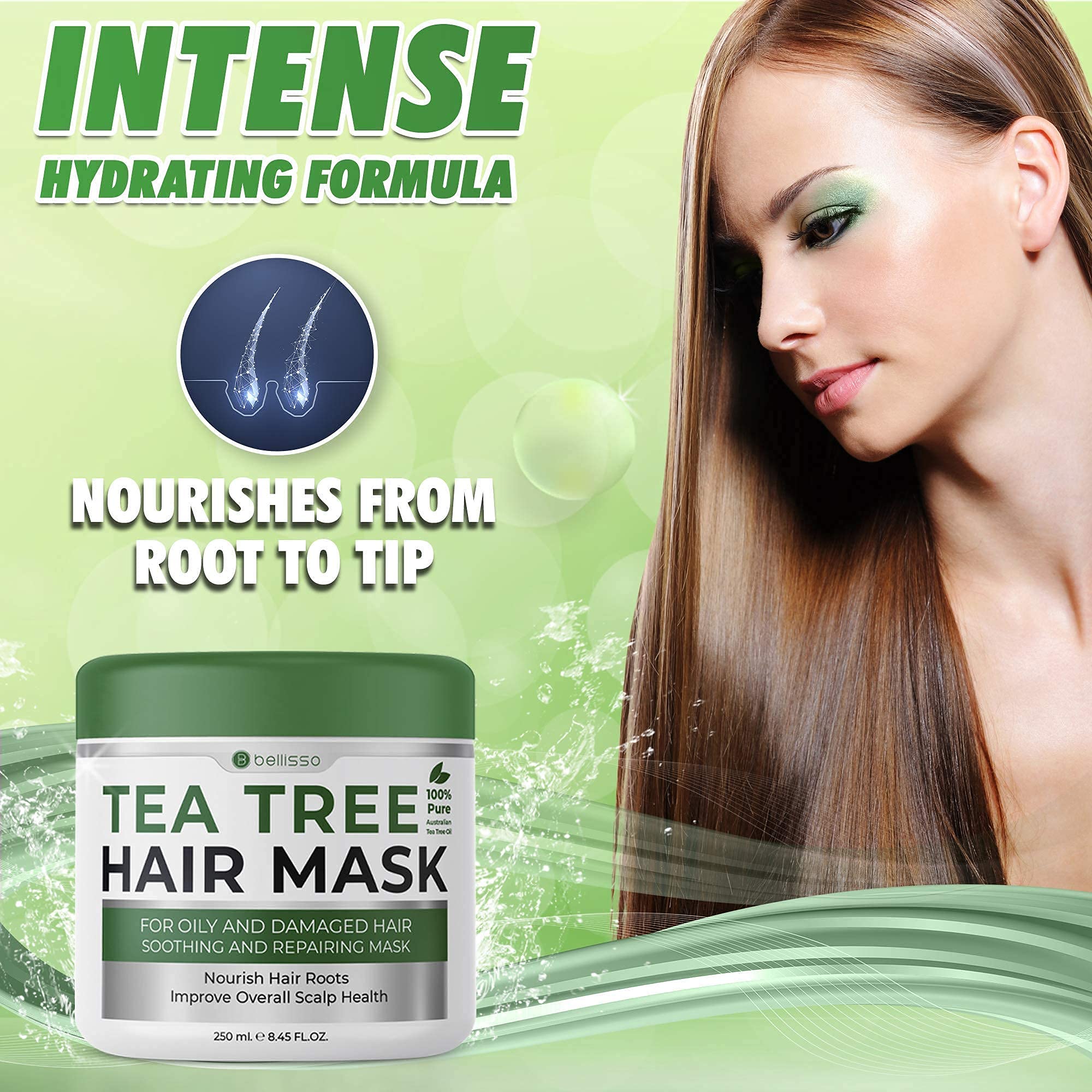 BELLISSO Tea Tree Oil Hair Mask, Shampoo and Conditioner Set