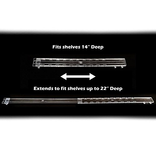 Adjustable Gondola Shelf Dividers - Retracting Item Organizer for Shelves 14" to 22" D - 50 Pack