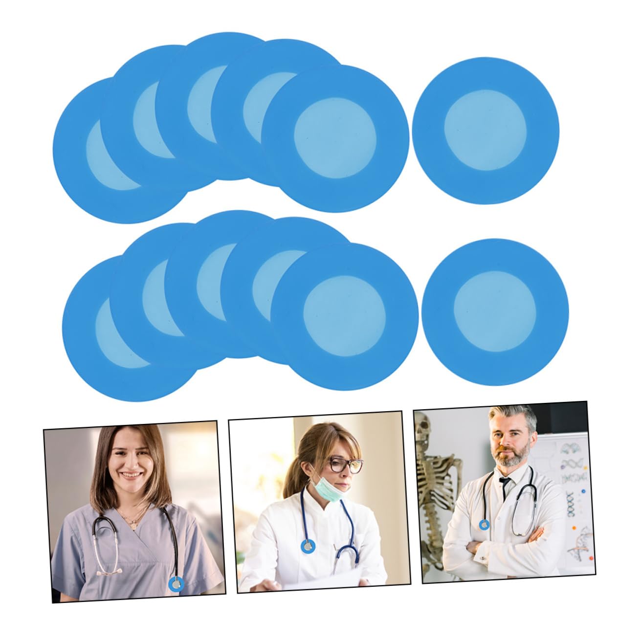 12pcs Stethoscope Covers Spare Parts Stethoscope Headgear Stethoscope Accessories Disposable Stethoscope Silicone Cover Stethoscope Spare Parts case