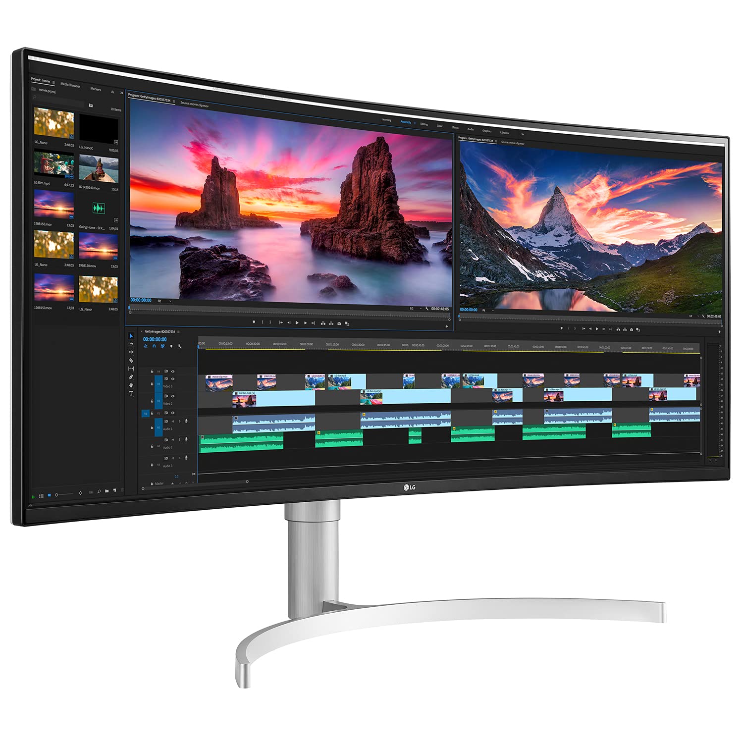 LG 38WN95C-W 38" UltraWide QHD+ IPS Curved Monitor, NVIDIA G-SYNC Compatible Bundle with Deco Gear Mechanical Keyboard Cherry MX Red + Deco Gear Large Extended Pro Gaming Mouse Pad