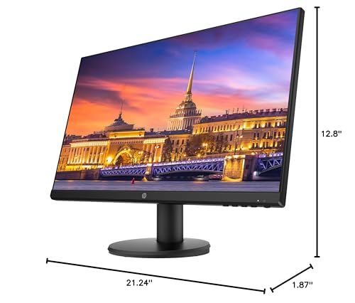 HP P24v G4 24 Inch IPS LED FHD Backlit Monitor 2-Pack Bundle with Fully Adjustable Desk Mount Monitor Stand