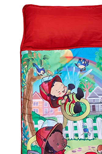 Baby Titi - Toddler Nap Mat with Removable Pillow, Carrying Handle and Strap Closure, Rollup Design, Soft Microfiber for Preschool, Daycare, Travel Sleeping Bag - Ages 2-4 Years (Firefighters)