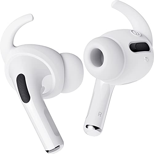 elago 4 Pairs AirPods Pro Ear Hooks Covers - Comfortable and Secure Fit, Improved Sound Quality, Precise Cutout Design, Accessories Compatible with AirPods Pro [US Patent Registered] (White)