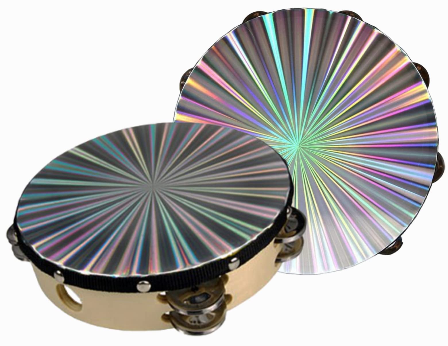 2 Pack 8" 3D Tambourine Music Double Row Jingle Percussion Instrument Church