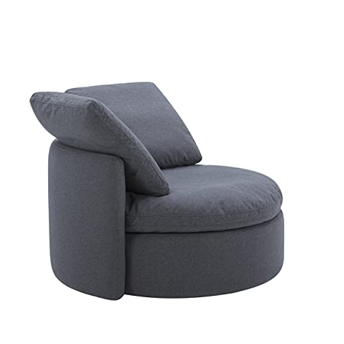 Amazon Brand β Stone & Beam Alende Deep Swivel Living Room Accent Chair, 46''W, Graphite Grey