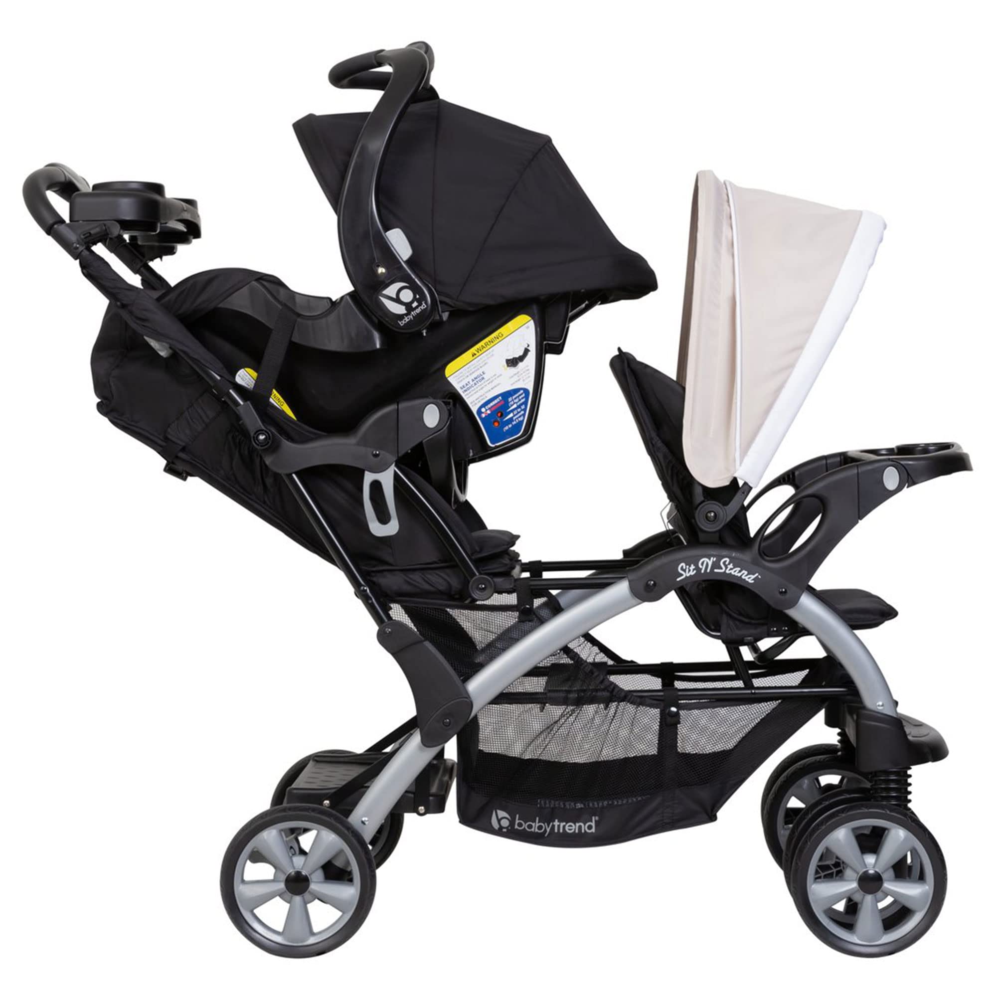 Baby Trend Infant and Toddler Double Stroller & Car Seat Combo, 2 Pc Set, Khaki