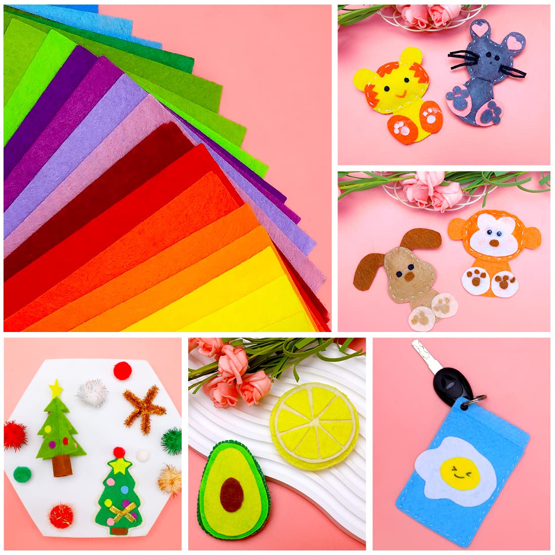 IOOLEEM Yellow Felt Sheets, 30pcs 7"x11.3"(Close to A4 Size - 18x28.5 cm Pre-Cut Felt Sheet for Crafts, Craft Felt Fabric Sheets, Sewing Felt Rectangle for Patchwork.